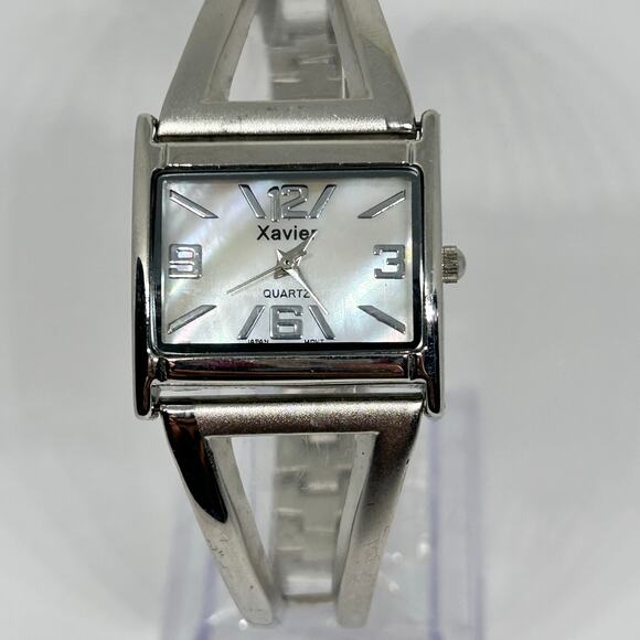 Xavier | Accessories | Xavier Mother Pearl Silver Tone Square Dial ...